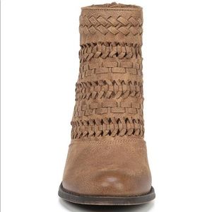 Buckle | Shoes | Tan Interlock Woven Block Heel Ankle Bootie | Poshmark